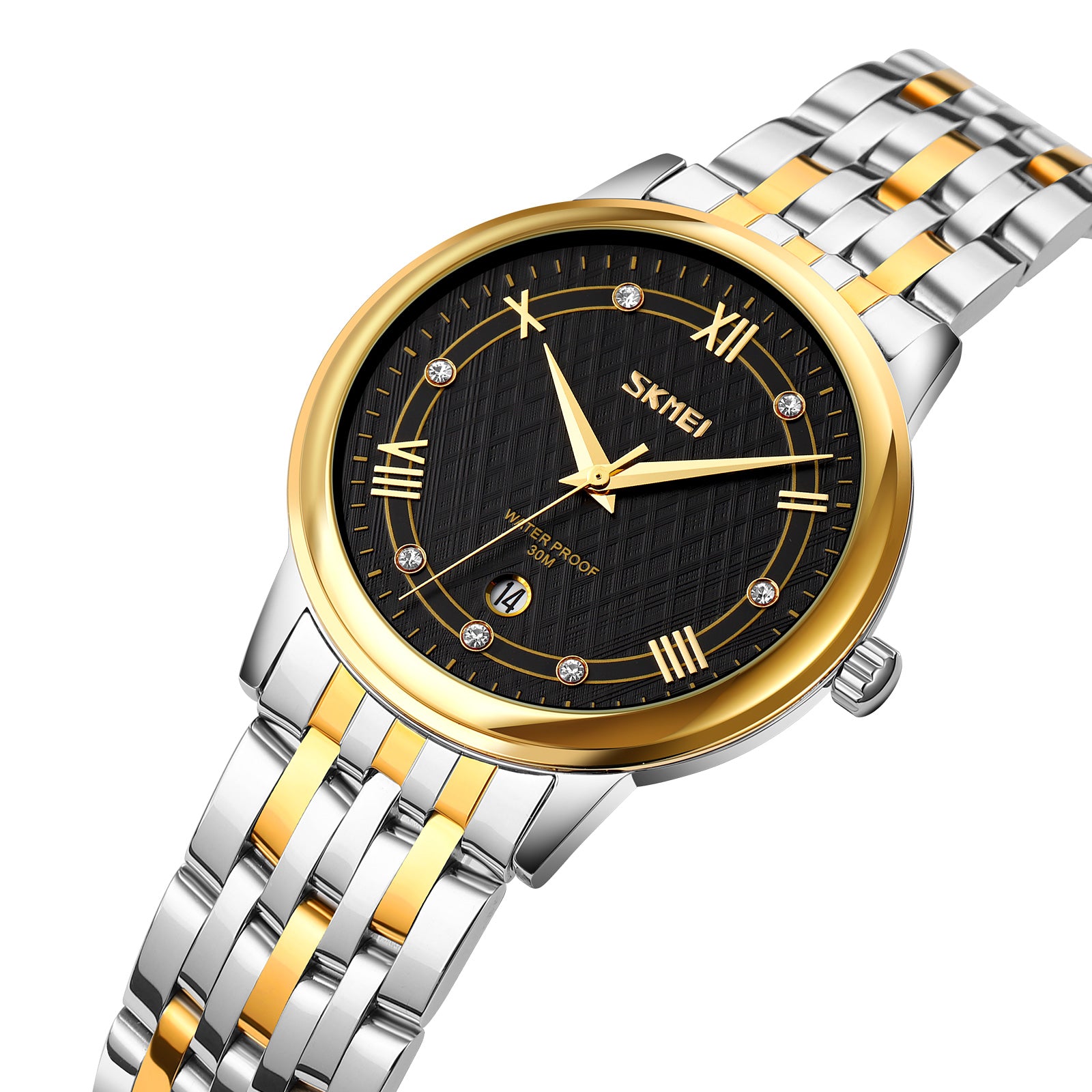 SKMEI 9272 Quartz Wristwatch Couple Watch Stainless Steel Buckle Strap ...